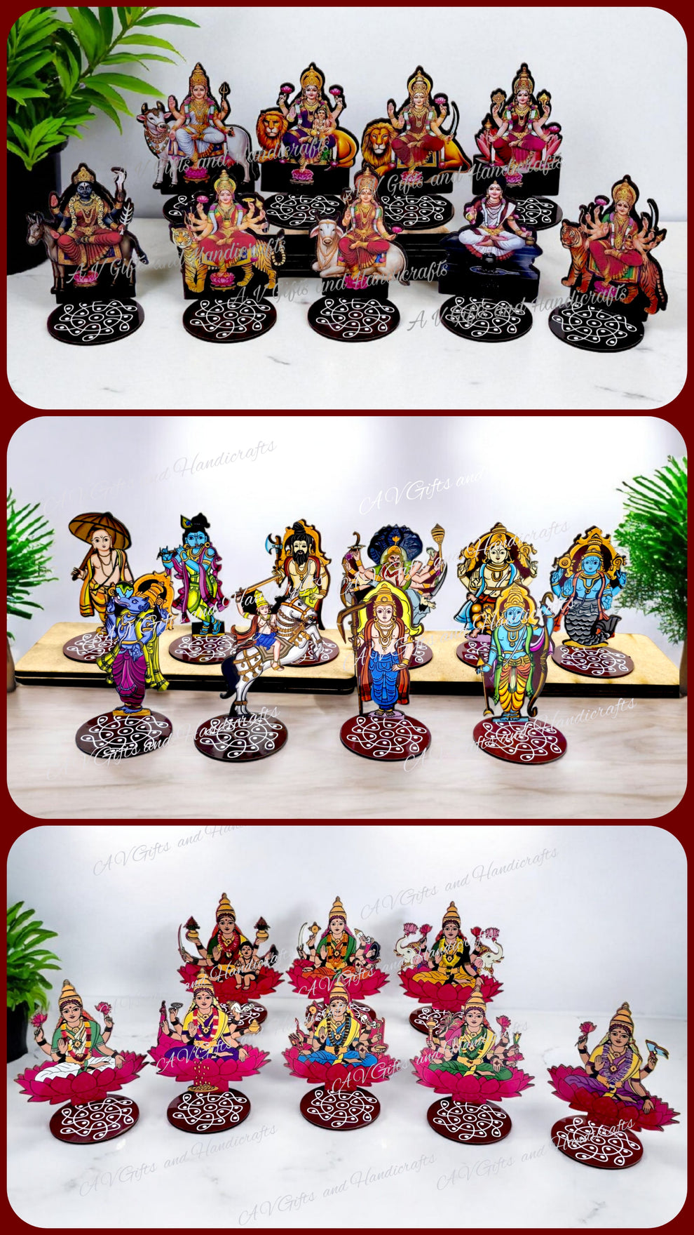MDF Ashtalakshmi,Nav Durga,Dashavatar set – A V GIFTS AND HANDICRAFTS
