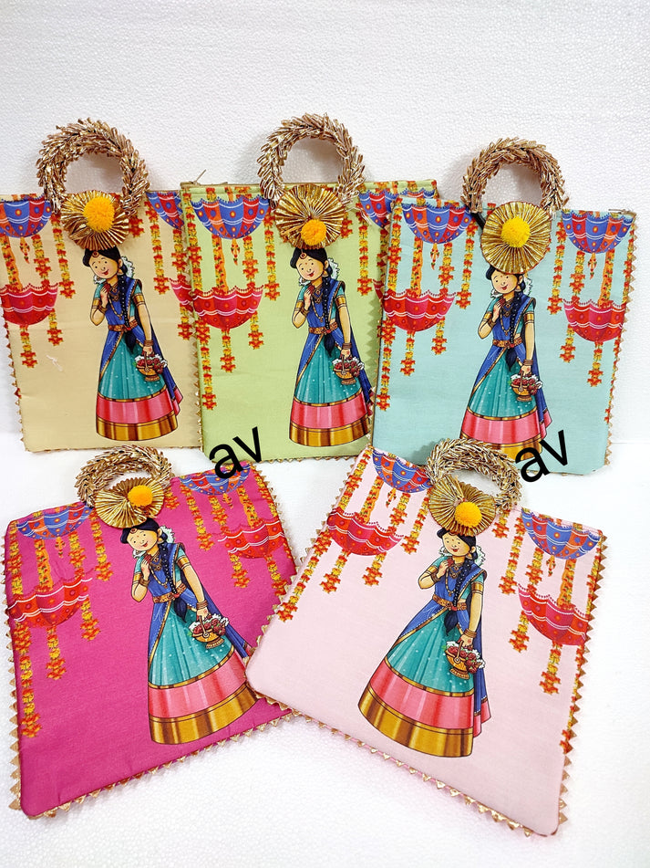 Half Saree Ceremony/Girl Handle Bangle Bag – A V GIFTS AND HANDICRAFTS